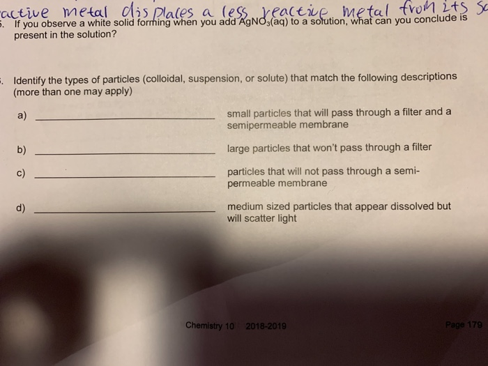 Solved active metal dls Plales a less reaceve metal frodl | Chegg.com