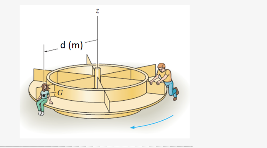 Solved A girl sits at the edge of the merry-go-round so her | Chegg.com