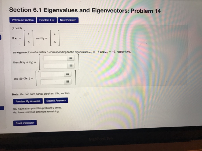 Solved Section 6.1 Eigenvalues and Eigenvectors: Problem 13 | Chegg.com