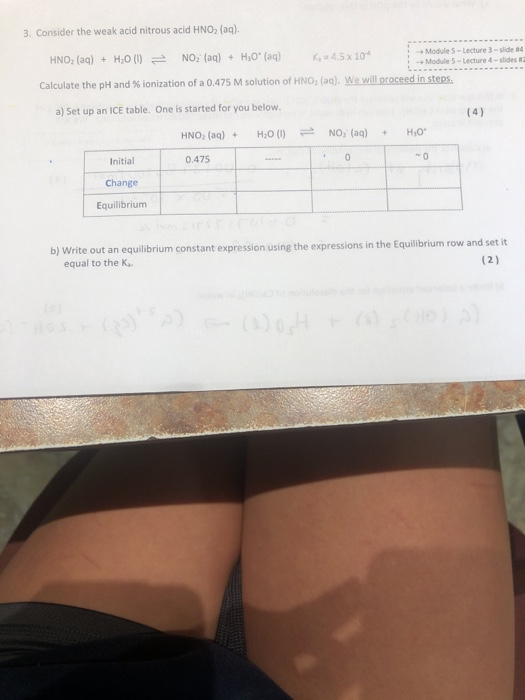 Solved 3. Consider the weak acid nitrous acid HNO2 (aq). | Chegg.com
