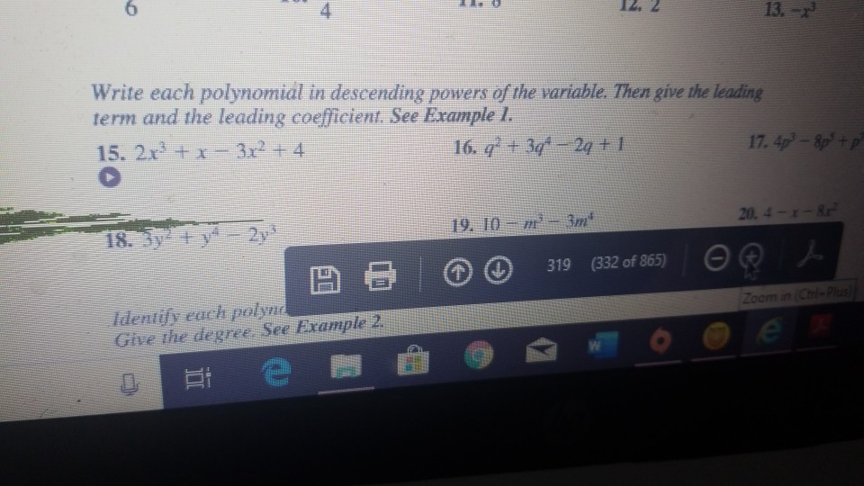 Solved EL Write each polynomial in descending powers of the | Chegg.com