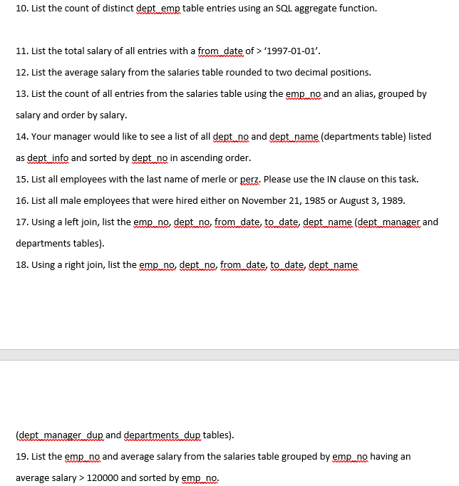 Solved List all female department heads; include dept_no, | Chegg.com