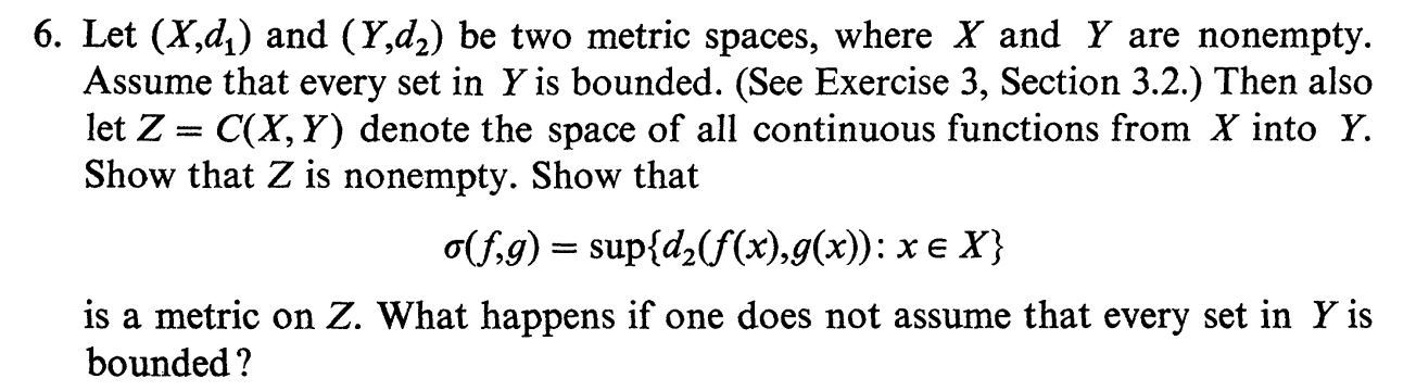 Solved 6. Let (X,d) and (Y,d2) be two metric spaces, where X | Chegg.com