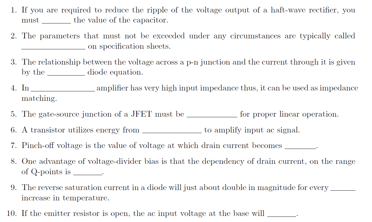 Solved 1. If you are required to reduce the ripple of the | Chegg.com