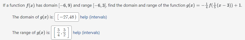 Solved If a function f(x) ﻿has domain [-6,9) ﻿and range | Chegg.com