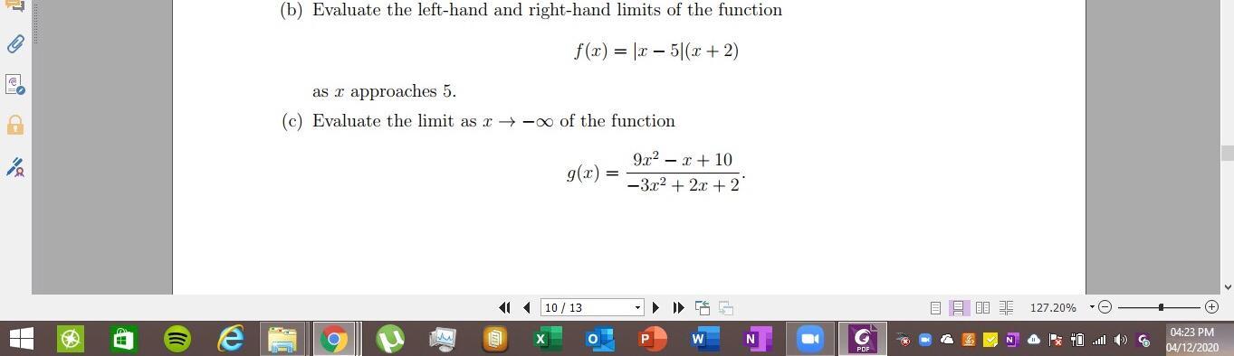 Solved (b) Evaluate the left-hand and right-hand limits of | Chegg.com