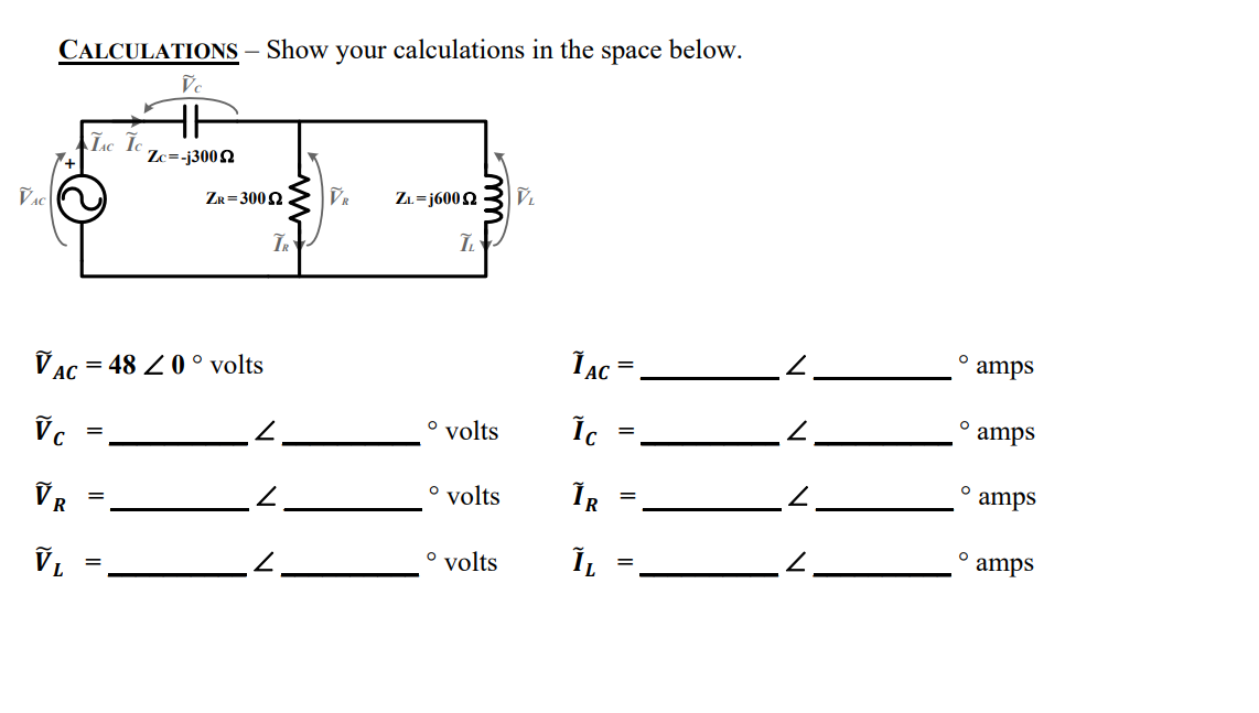 Solved CALCULATIONS - Show your calculations in the space | Chegg.com