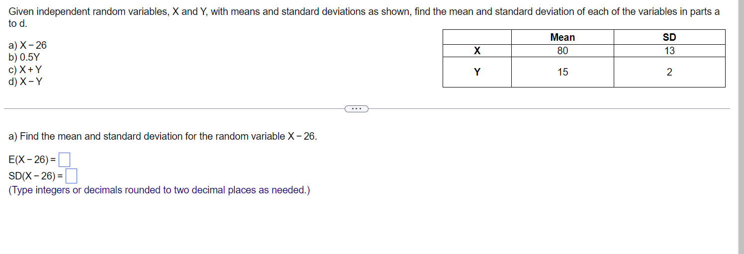 Solved A broker has calculated the expected values of two | Chegg.com