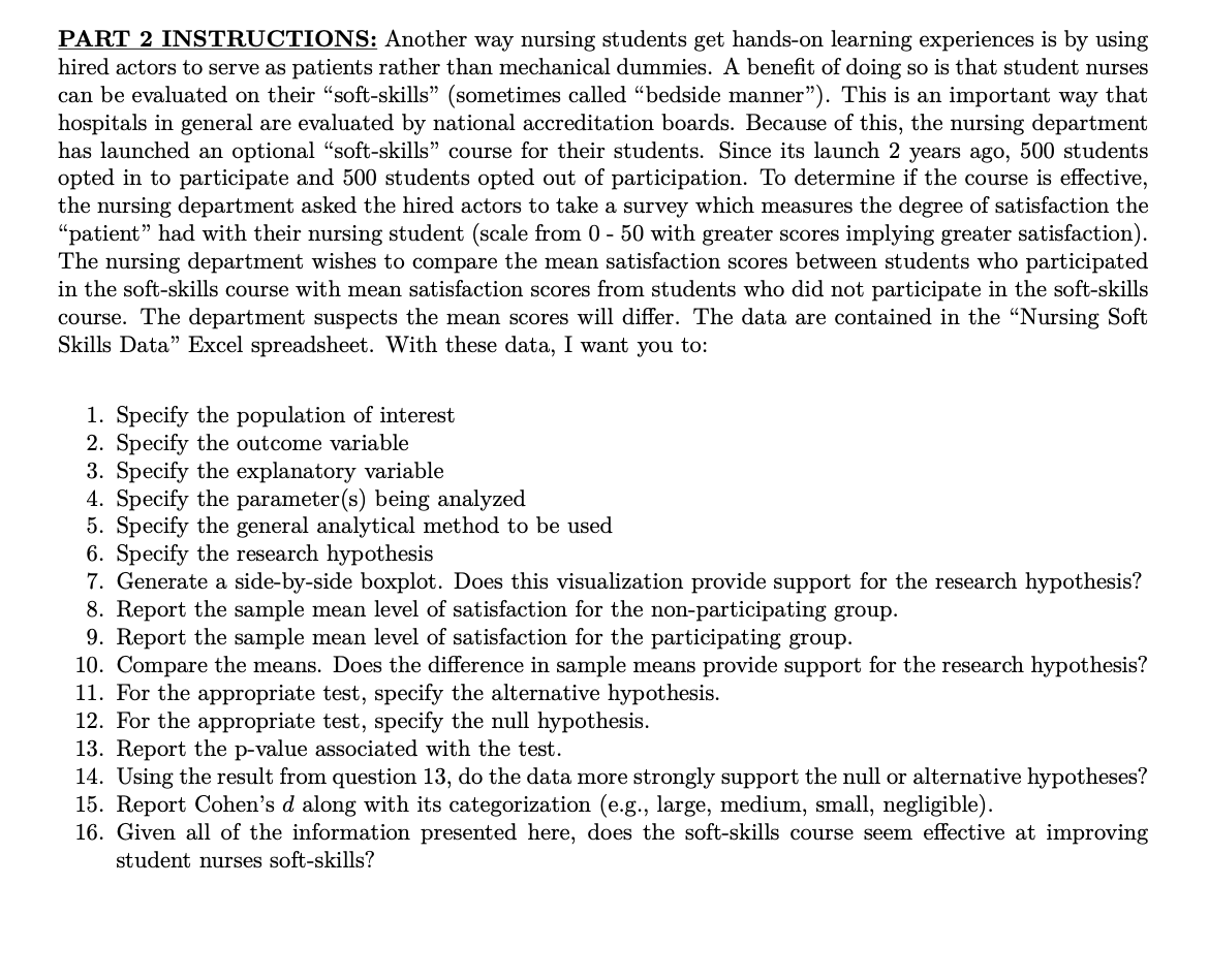 Solved PART 2 INSTRUCTIONS: Another way nursing students get | Chegg.com
