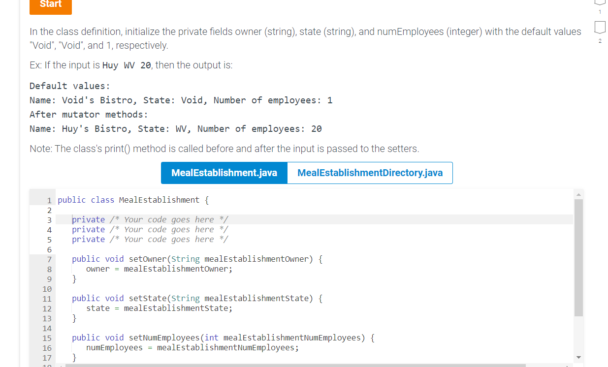 Solved In The Class Definition Initialize The Private 