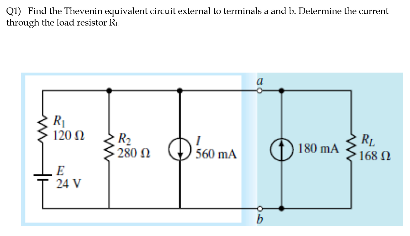 Solved Q1) Find the Thevenin equivalent circuit external to | Chegg.com