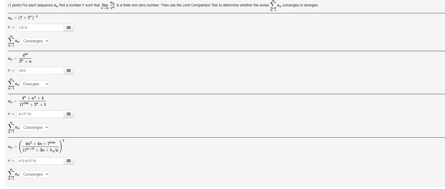 Solved For each sequence an find a number r such that | Chegg.com