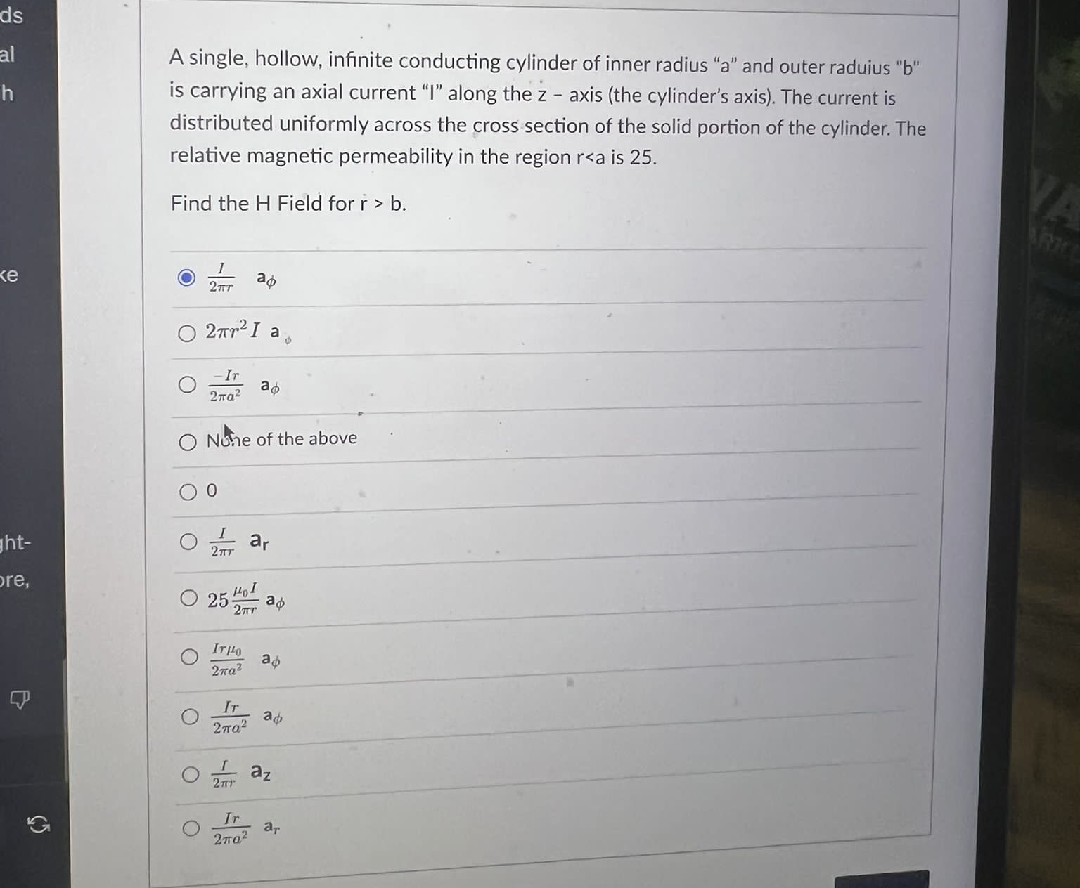 Solved A single, hollow, infinite conducting cylinder of | Chegg.com