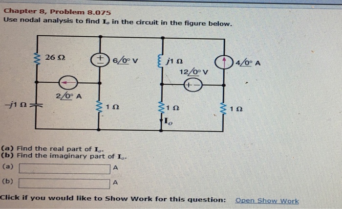 Solved Chapter 8, Problem 8.075 Use nodal analysis to find | Chegg.com