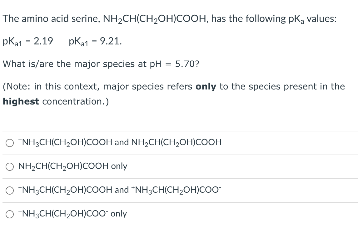 Solved The amino acid serine, NH2CH(CH2OH)COOH, has the | Chegg.com
