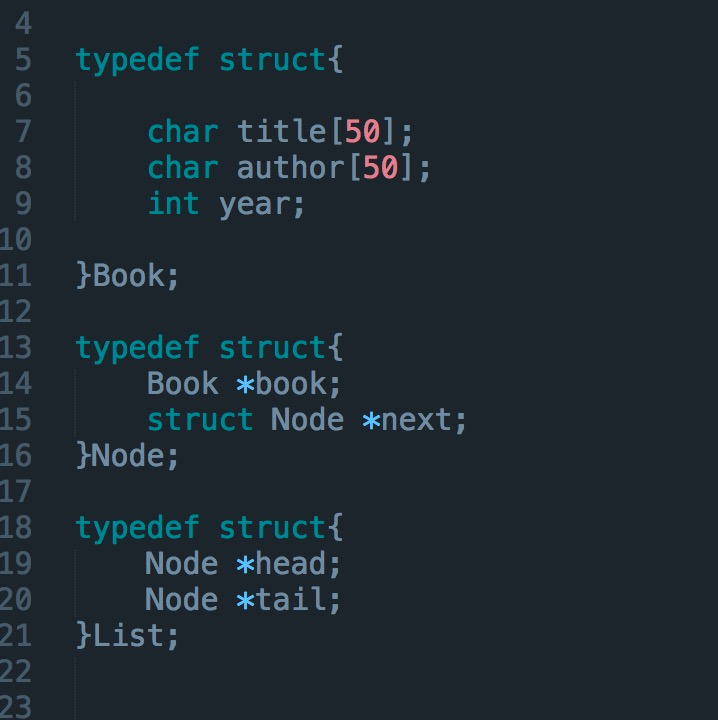 4 5 typedef struct char title [50] char author [50]; | Chegg.com