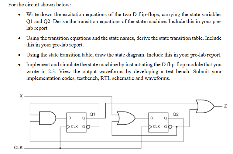 Solved For the circuit shown below: • Write down the | Chegg.com