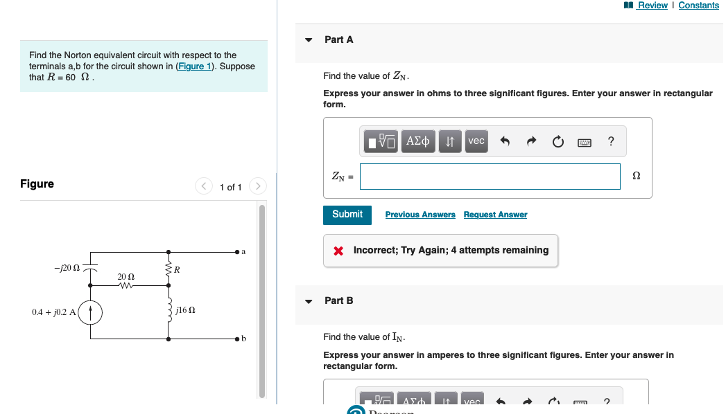 Solved A Review Constants Part A Find the Norton equivalent | Chegg.com