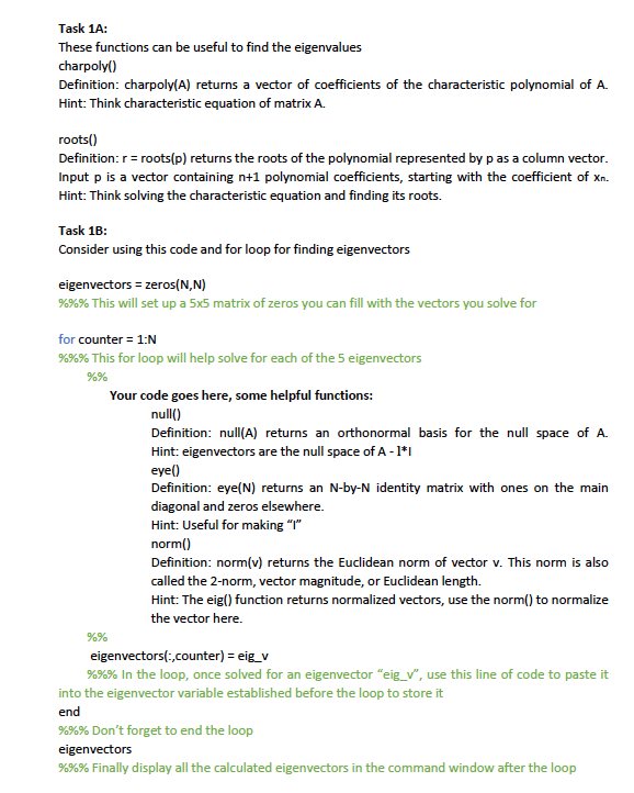 Solved I need help with solving this code for MATLAB, the | Chegg.com