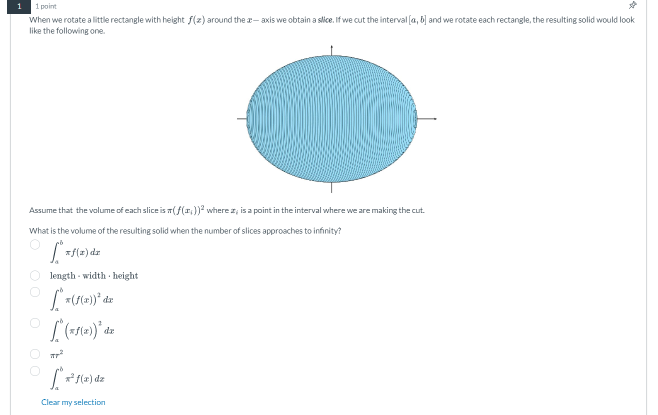 Solved When we rotate a little rectangle with height f(x) | Chegg.com