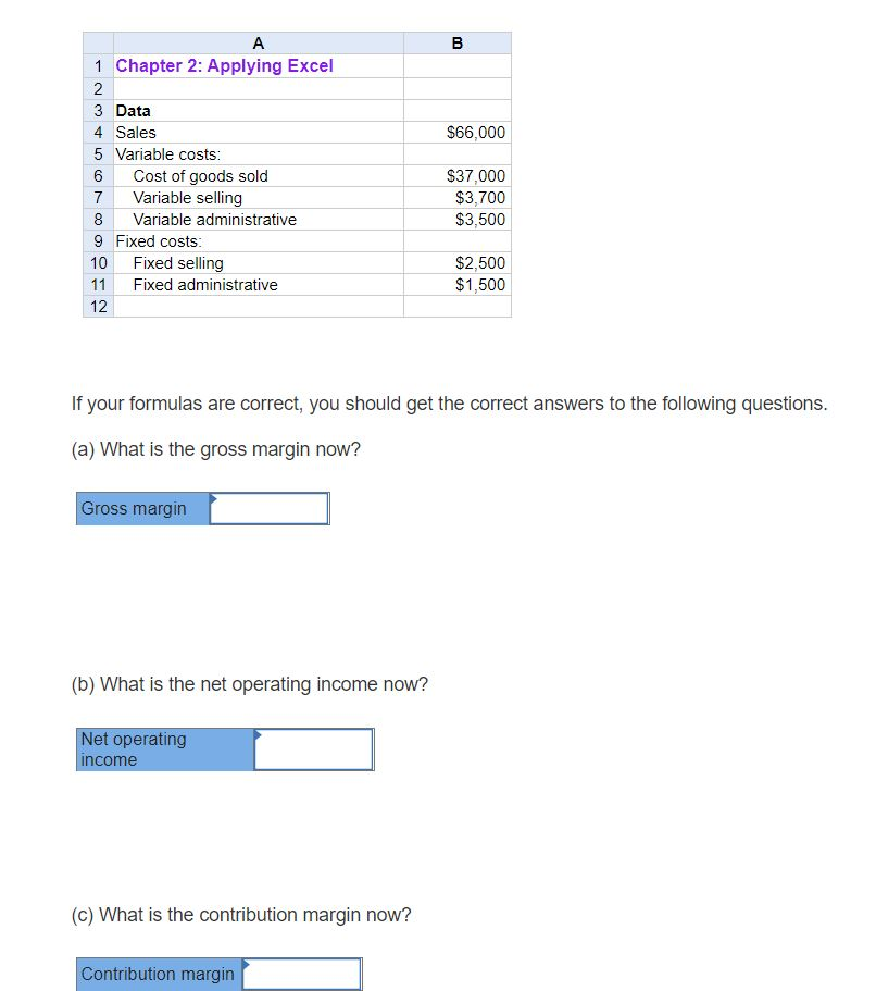 Solved 4 в 1 Chapter 2: Applying Excel $66,000 3 Data 4 | Chegg.com