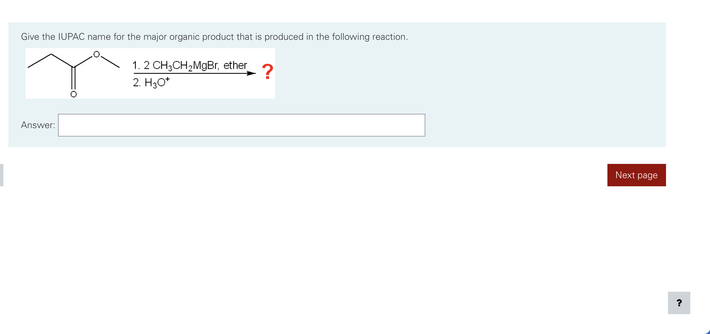 Solved Give the IUPAC name for the major organic product | Chegg.com
