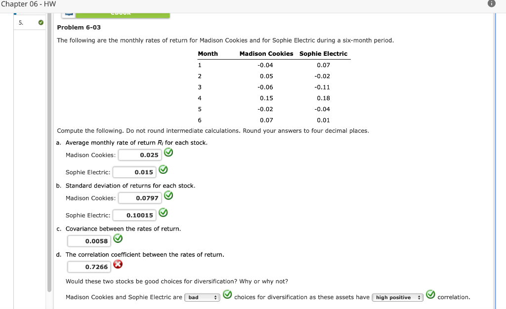 Solved Chapter 06 - HW 5. Problem 6-03 The following are the | Chegg.com