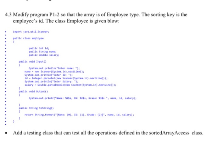Solved 4.3 Modify program P1-2 so that the array is of | Chegg.com