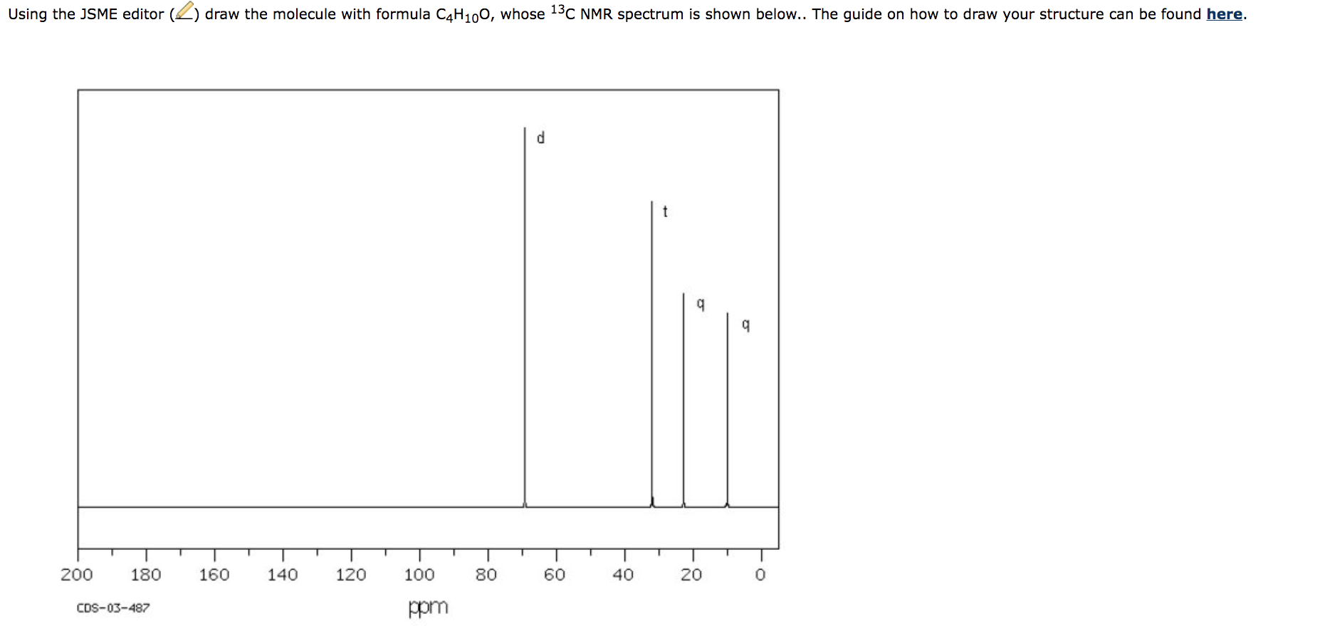Solved Using the JSME editor ( ) draw the molecule with | Chegg.com