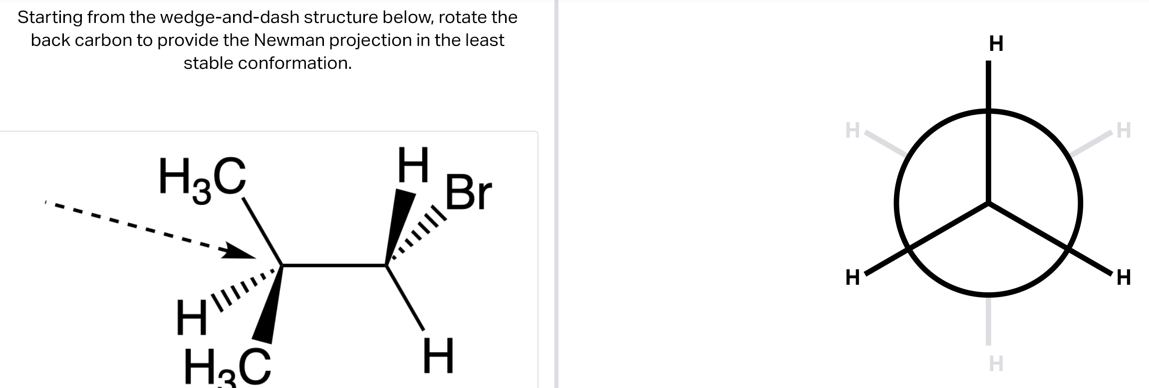 Solved Starting from the wedge-and-dash structure below, | Chegg.com