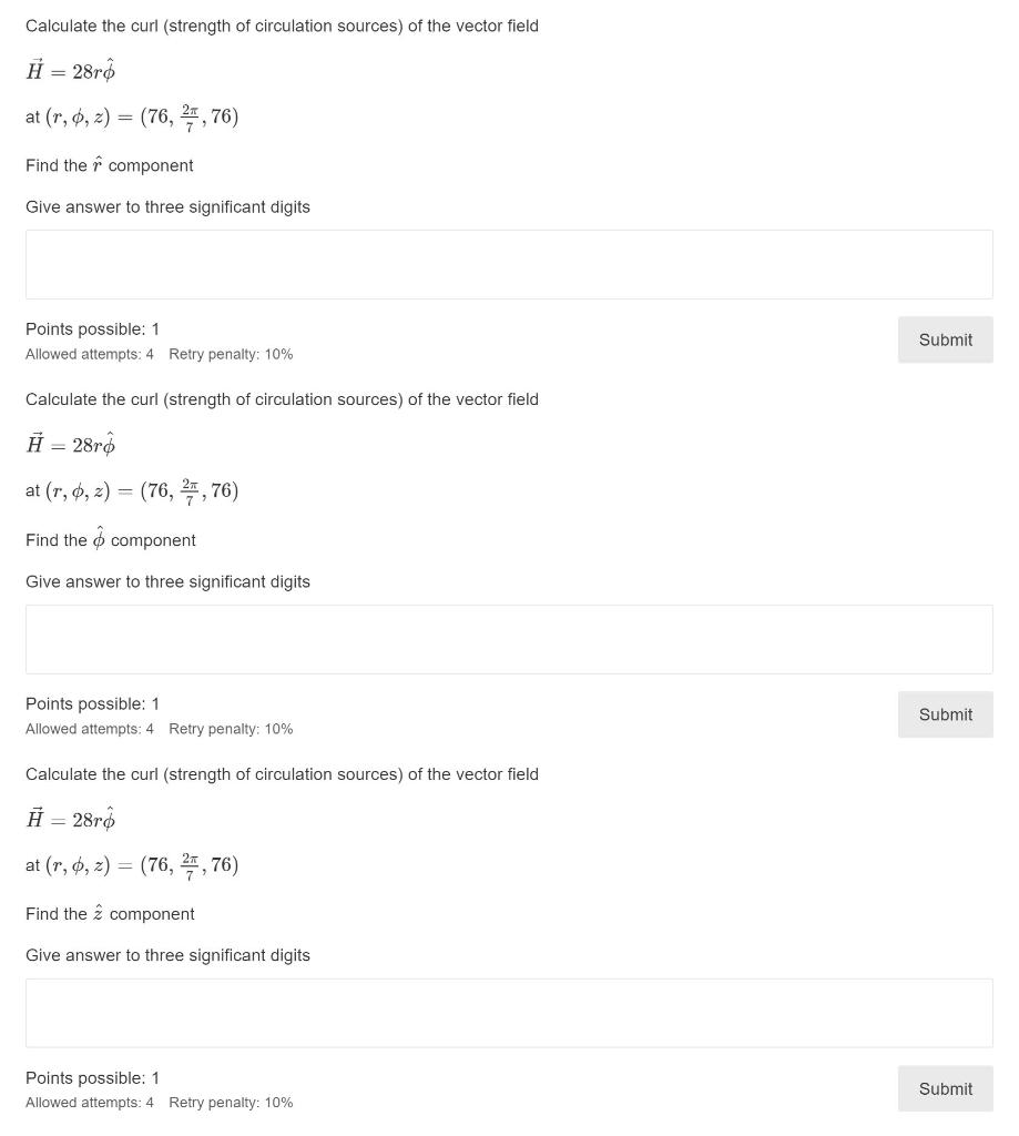 Solved Calculate the curl (strength of circulation sources) | Chegg.com