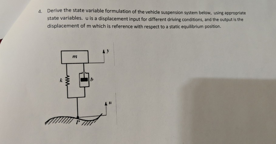 Solved Derive the state variable formulation of the vehicle | Chegg.com