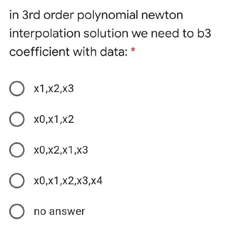 in 3rd order polynomial newton interpolation solution | Chegg.com