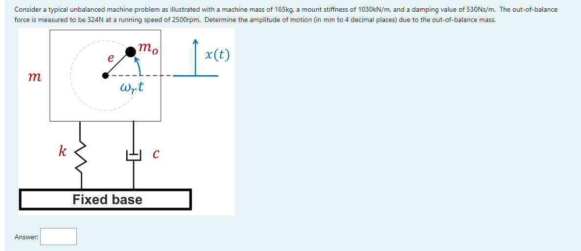 Solved Consider a typical unbalanced machine problem as | Chegg.com