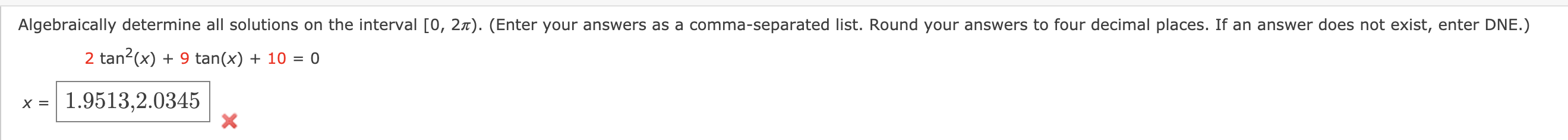 Solved Algebraically determine all solutions on the interval | Chegg.com