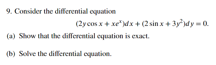 Solved 9. Consider the differential equation | Chegg.com