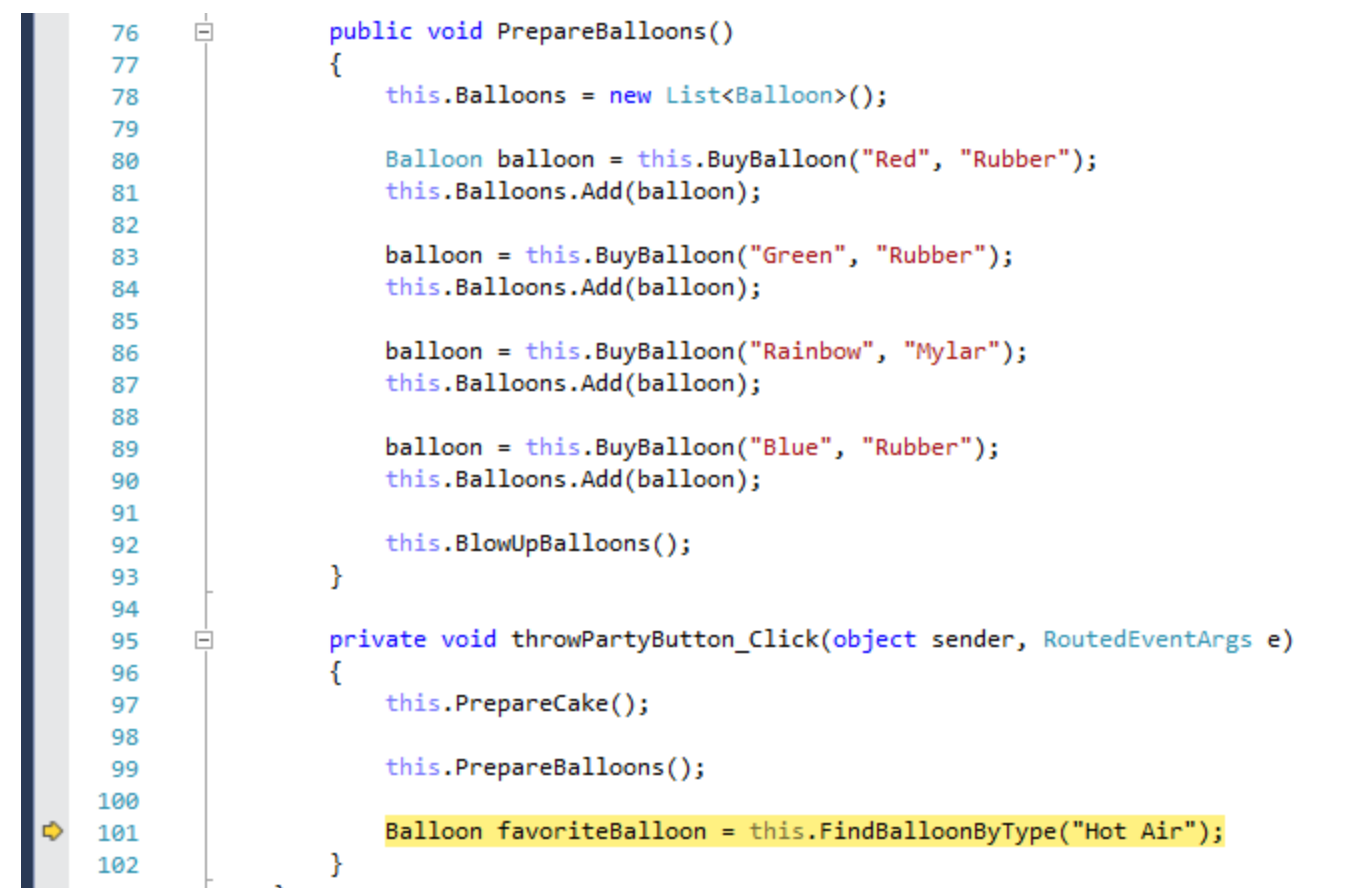 Solved If the code were run to Line 101 as shown below, how | Chegg.com