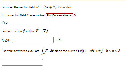 Solved Consider the vector field vec(F)=(:6x+2y,2x+4y:)Is | Chegg.com