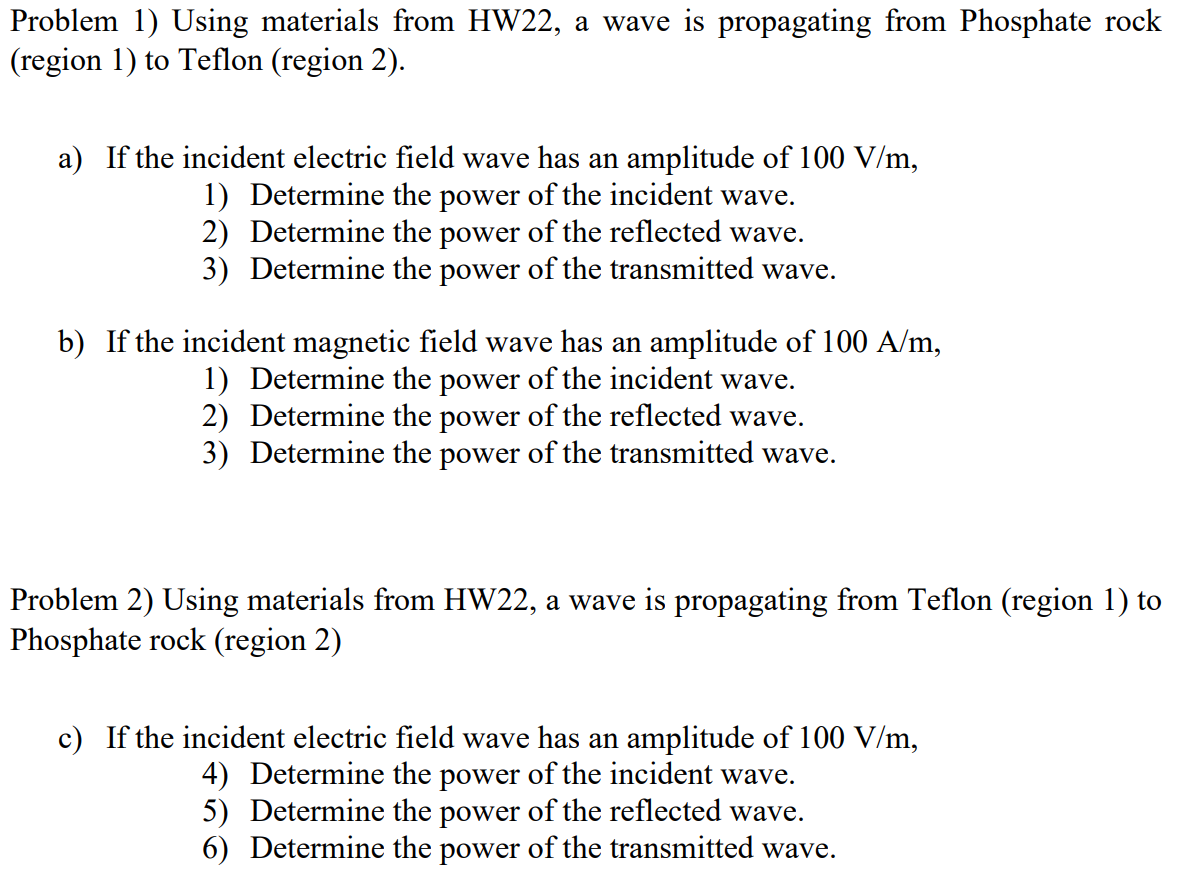 Solved Problem 1) Using materials from HW22, a wave is | Chegg.com