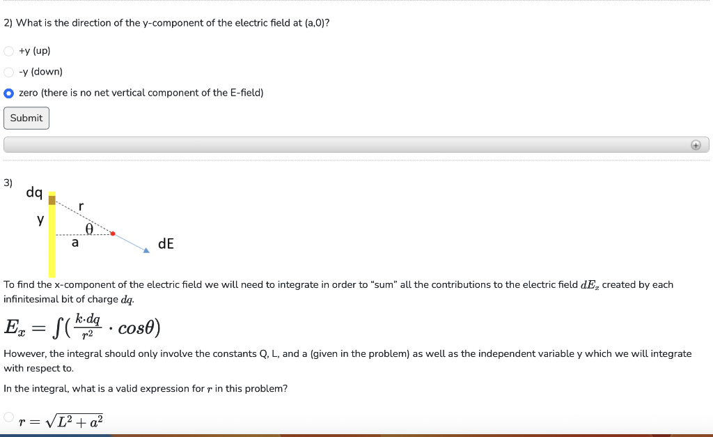 Solved A uniform continuous line charge with net positive | Chegg.com