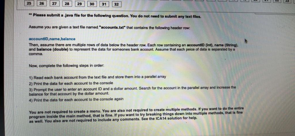 Solved - Please submit a Java file for the following | Chegg.com