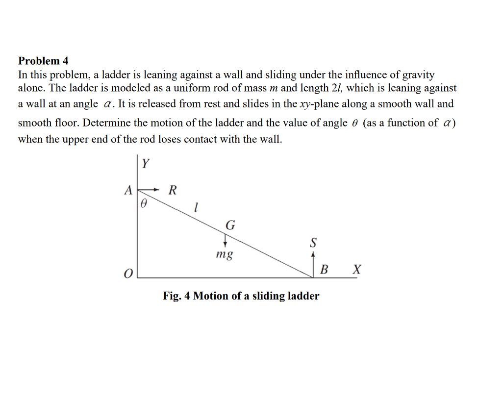 Solved Problem 4 In this problem, a ladder is leaning | Chegg.com
