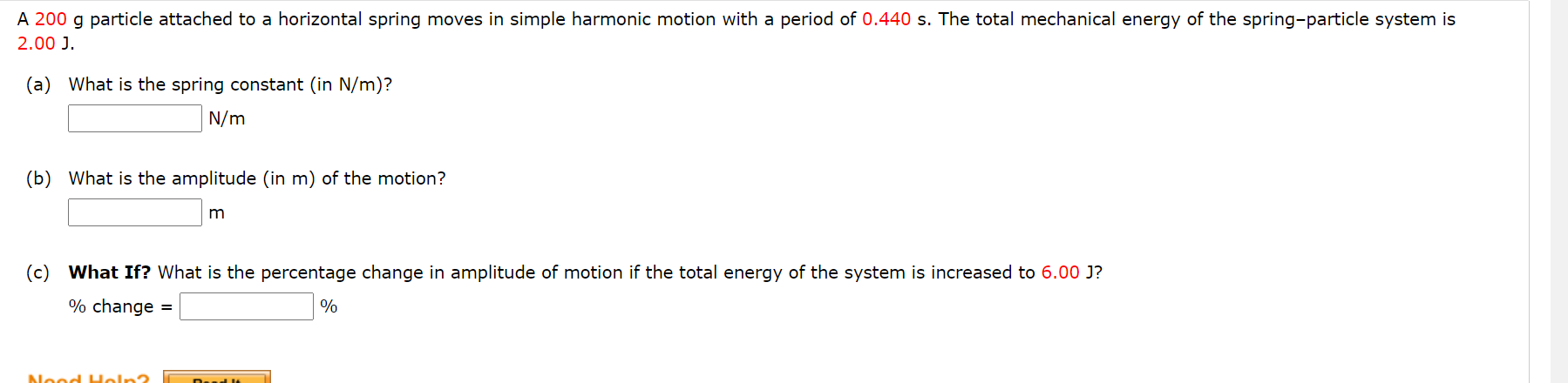 Solved A 200 g particle attached to a horizontal spring | Chegg.com