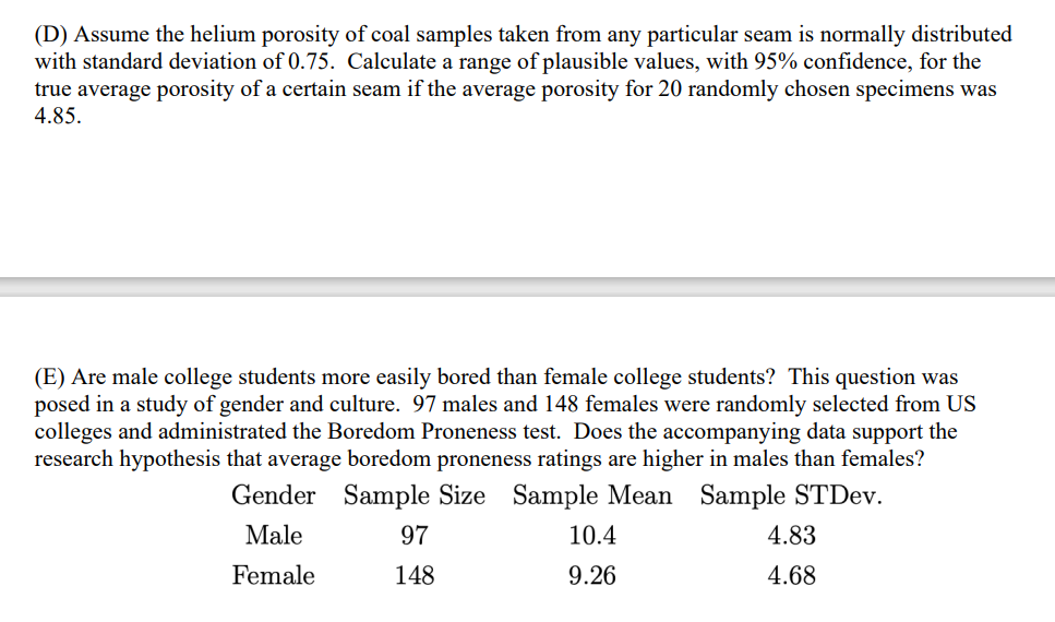 Solved For each scenario below, choose 1. Whether the | Chegg.com