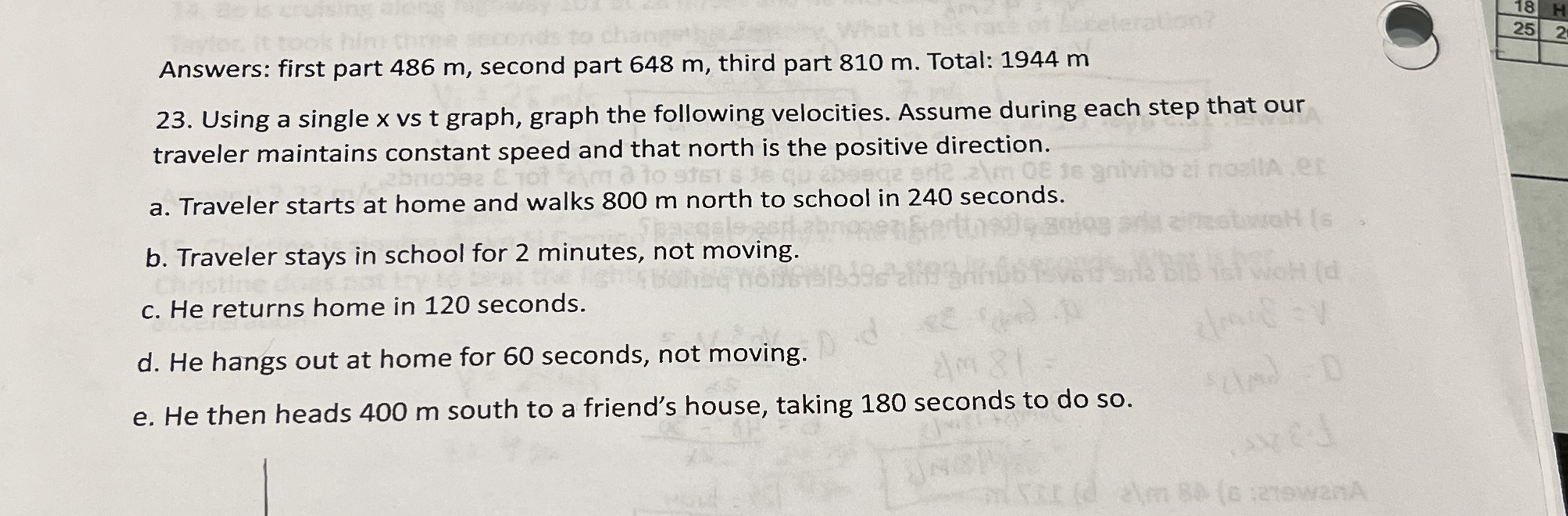 Solved Answers: first part 486 m, second part 648 m, third | Chegg.com