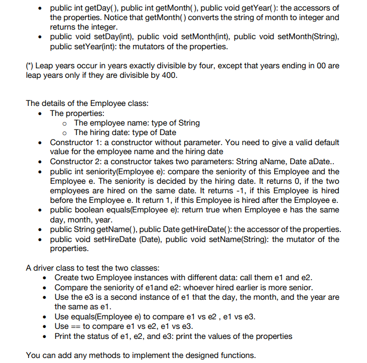 Solved Question 2: Create Simple Classes You are asked to | Chegg.com