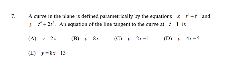 Solved A curve in the plane is defined parametrically by the | Chegg.com