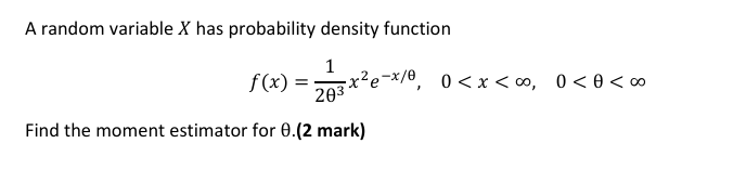 Solved A random variable x ﻿has probability density | Chegg.com