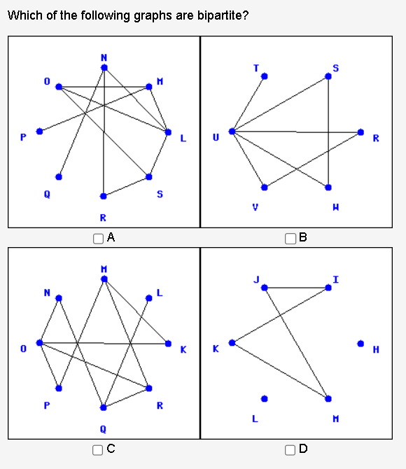 Solved Which of the following graphs are bipartite? | Chegg.com