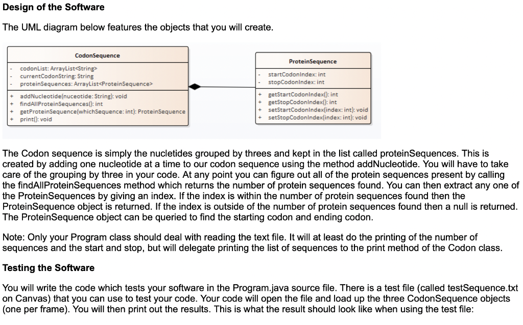 Solved Design of the Software The UML diagram below features | Chegg.com